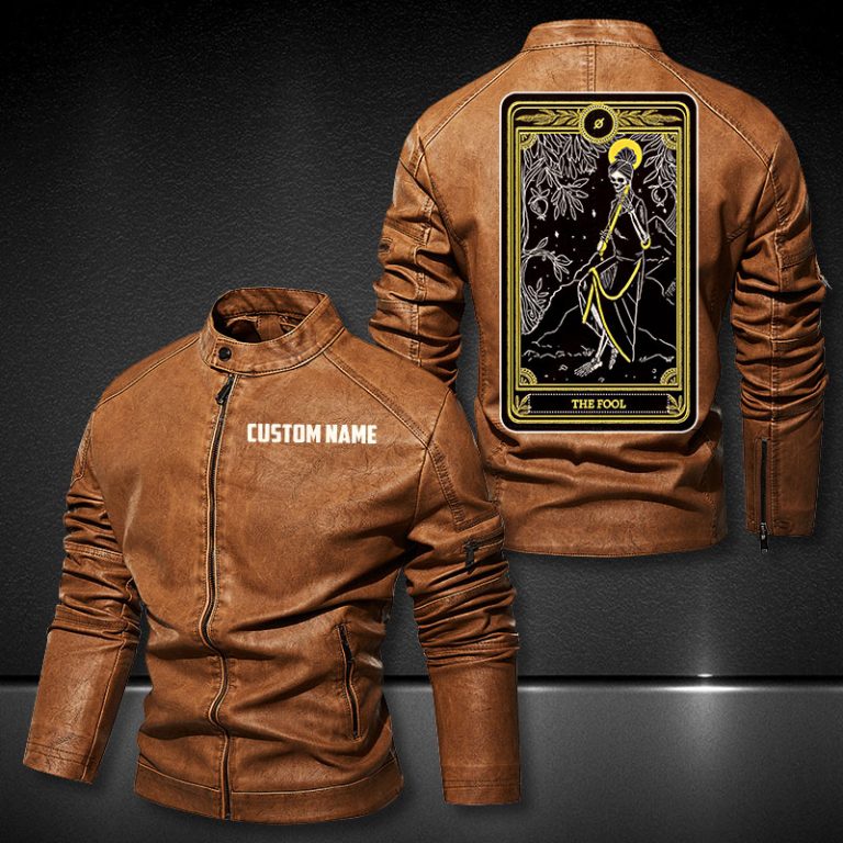 Personalized Leather Jacket The Fool Tarot Card – PersonalFulfill