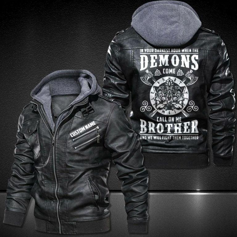 Leather Jacket For Men Demons Viking Valhalla Norse – PersonalFulfill