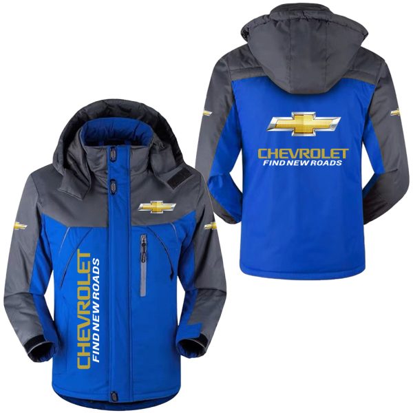 Chevrolet Windbreaker Ski Jacket, Hooded fleece long jacket Customize ...