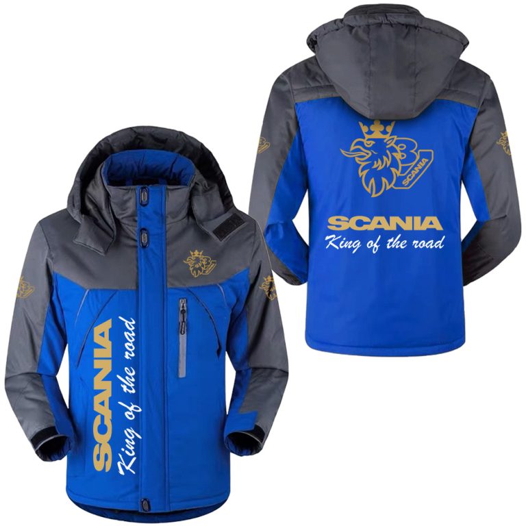 Scania V8 Windbreaker Ski Jacket, Hooded fleece long jacket Customize ...