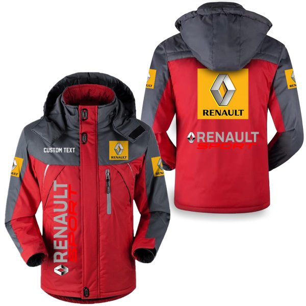 Renault Windbreaker Ski Jacket, Hooded fleece long jacket Customize ...