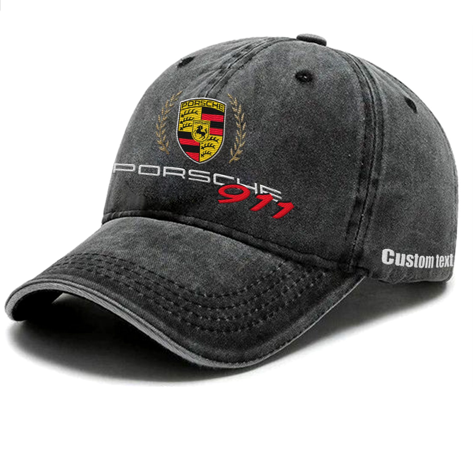 Porsche 911 Vintage Washed Baseball Cap with Embroidered Design VST ...